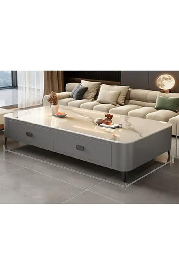 KEKE Coffee Table for Living Room, Modern Light Luxury Small Tea Table ...