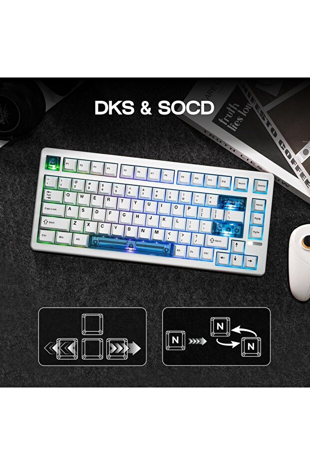 Epomaker HE80 Hall Effect Gaming Keyboard, 8K Polling, 32K Scan, Hot ...