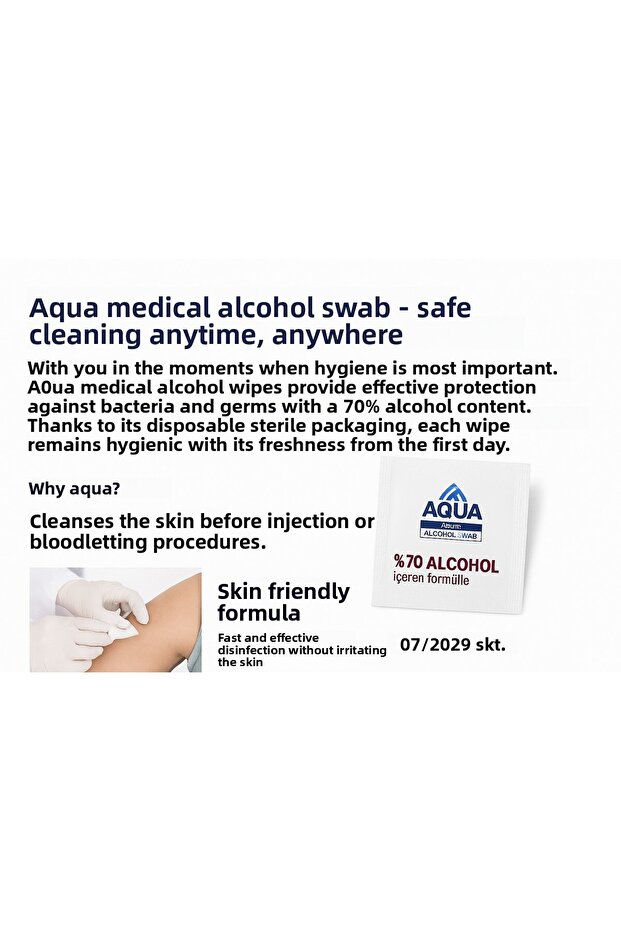 Aqua Alcohol Swab Wipes Alcohol Swab Contains 70% Ethyl Alcohol Sterile ...