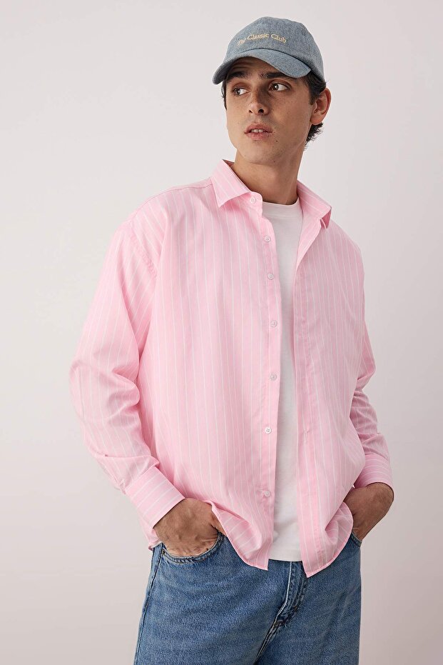 Trendyol Collection Pink Regular Men's Shirt Tmnaw26Go00026- Trendyol