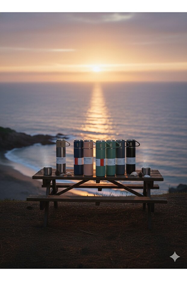 OMZ Stainless Steel 3-Cup Thermos Set 500 ml Drink 500 ml Stainless ...