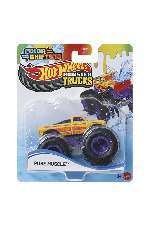 Mattel HOT WHEELS MONSTER TRUCK PURE MUSCLE COLOR-CHANGING TRUCK 1 TO ...