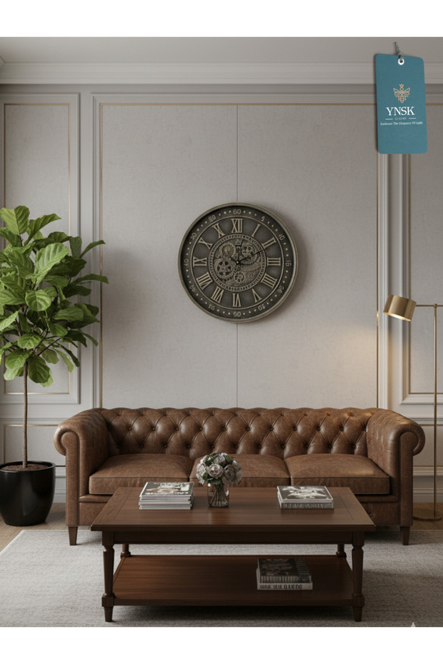 YNSK Luxury | Aurelius | Metal Çark Mekanizmalı Antik Duvar Saati, Ev ...