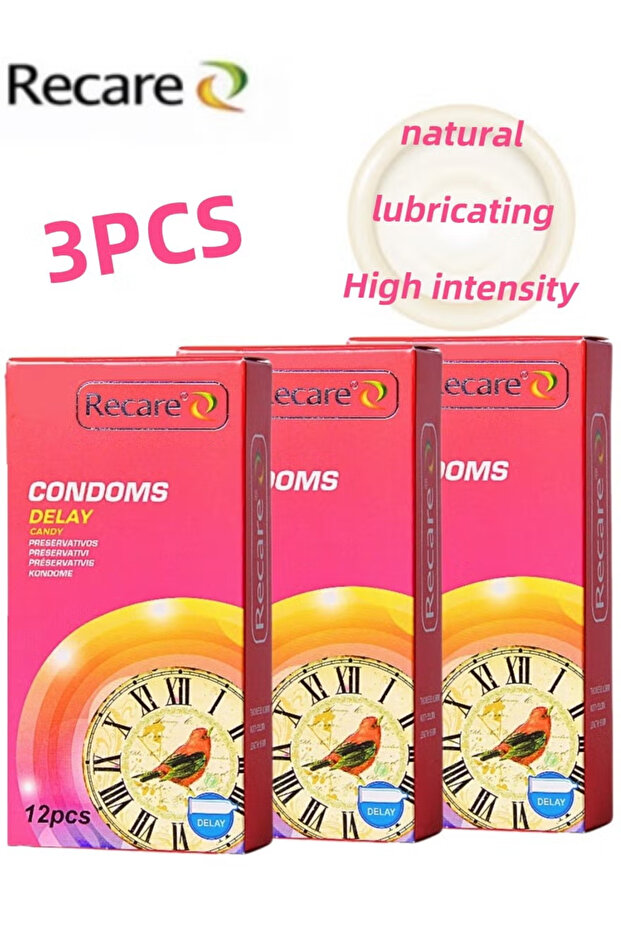 Recare 3-Pack Delay (36ct) - Prolong Pleasure, Ultra Thin 0.01mm for ...
