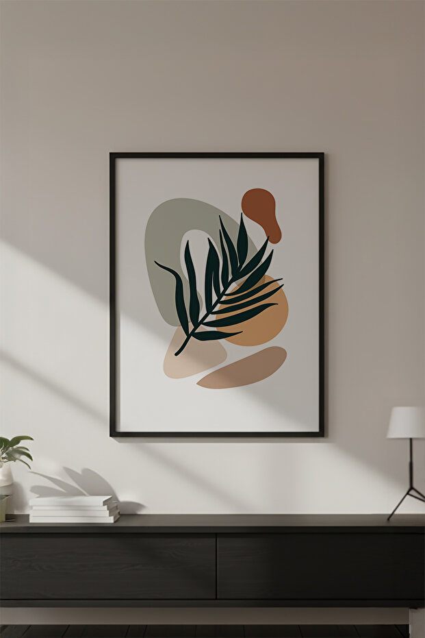 huhuli Ahşap Siyah Çerçeveli Soyut Çiçek Desenli Tablo Huhu635 - Fiyatı ...