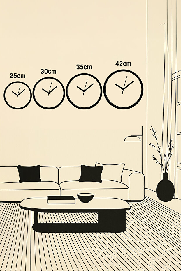 JHAAR Letter V Girl's Room Wall Clock - 42cm - White Case with Glass ...