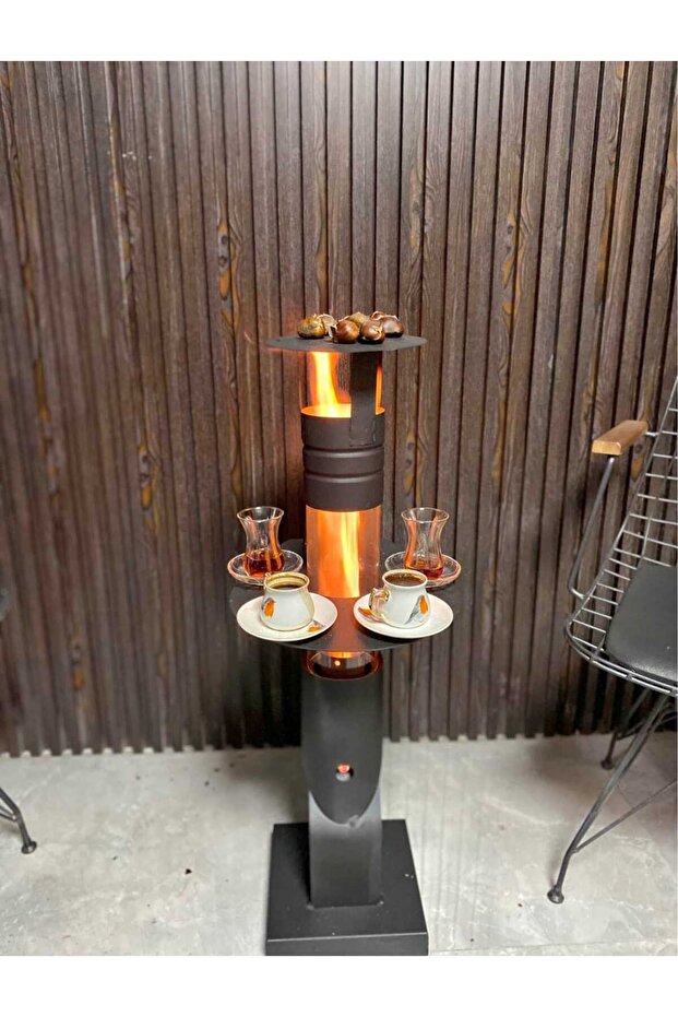 Tastech FÜZE TİPİ PELET SOBASI CAM SOBA ROKET SOBA BAHÇE CAM BALKON KIŞ ...