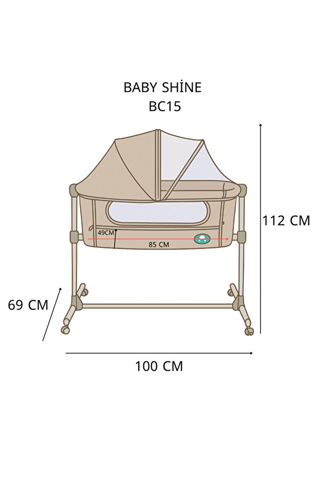 Baby shine Next to Me crib with open side design and built-in ...