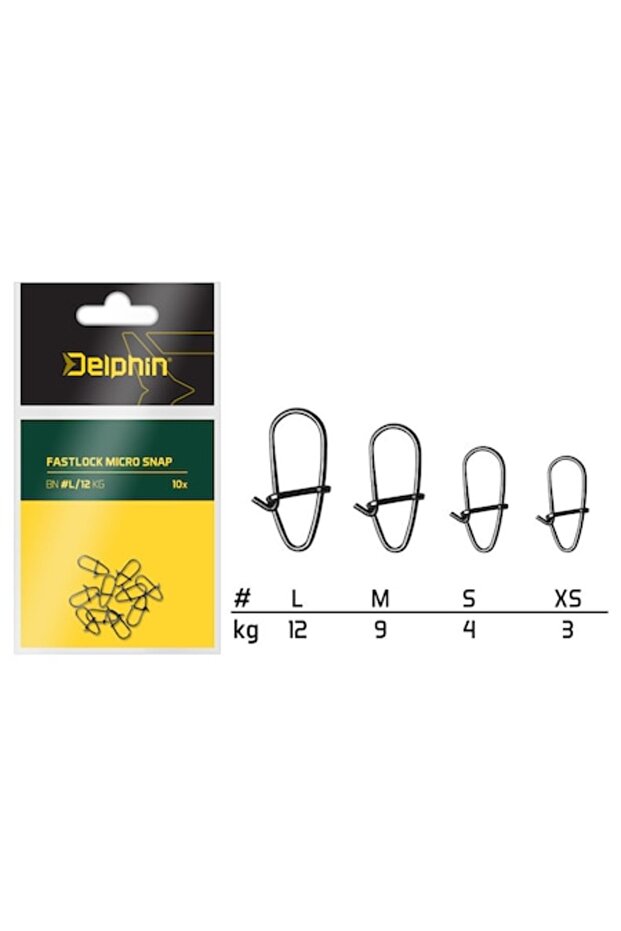 DELPHİN Fish-On-X Fastlock micro snap clips, 10 pieces, size S, 4 Kg ...