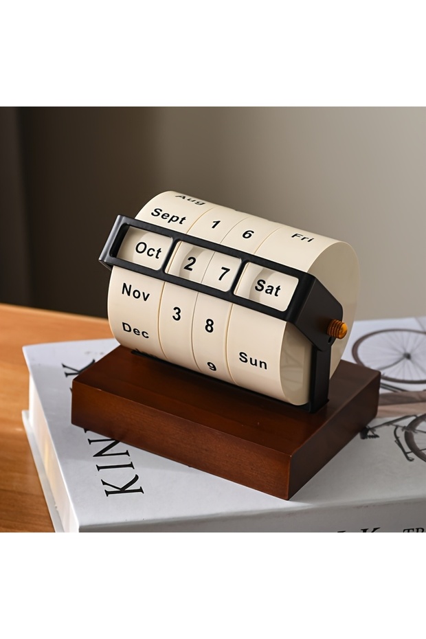 Generic 2026 Retro Mechanical Rotating Wheel Perpetual Calendar with ...