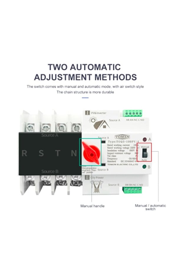 TOMZN Uninterruptible automatic transfer switch + inverter 2P 125A ATS ...