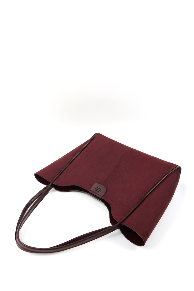 Shaka Burgundy Suede Shk76 Large Size Women's Hand and Shoulder Bag ...