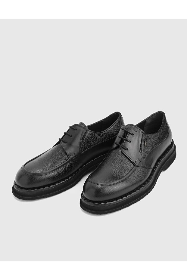 İlvi Marcell Genuine Split Leather Black Men's Oxford Shoes- Trendyol