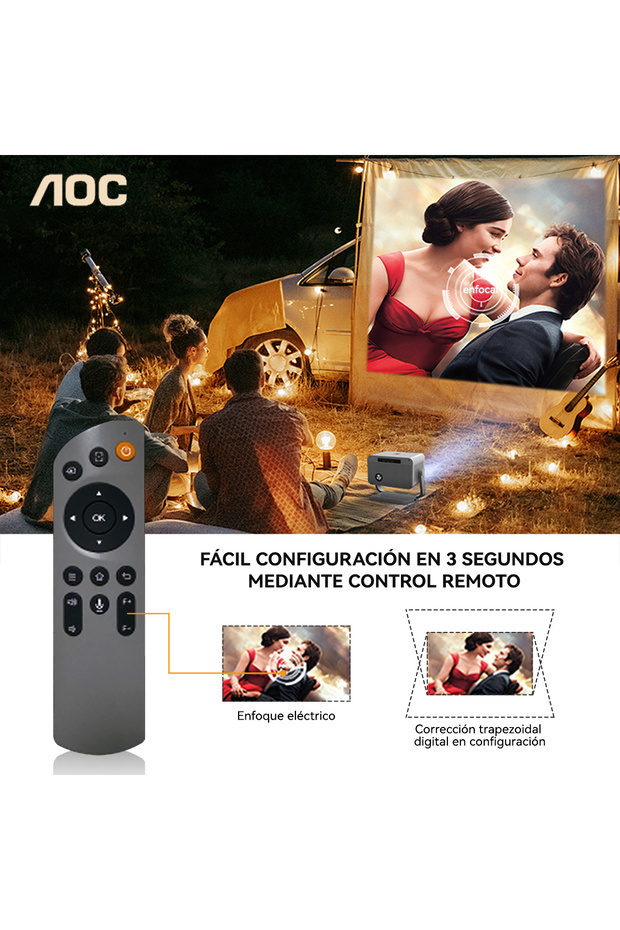 AOC Projector High Brightness 12000 Lumen - RS6 PRO Portable Projector ...