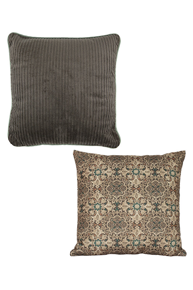 ASDİVA Set of 2 Throw Pillow Covers Dark Ethnic Patterned and Corded ...