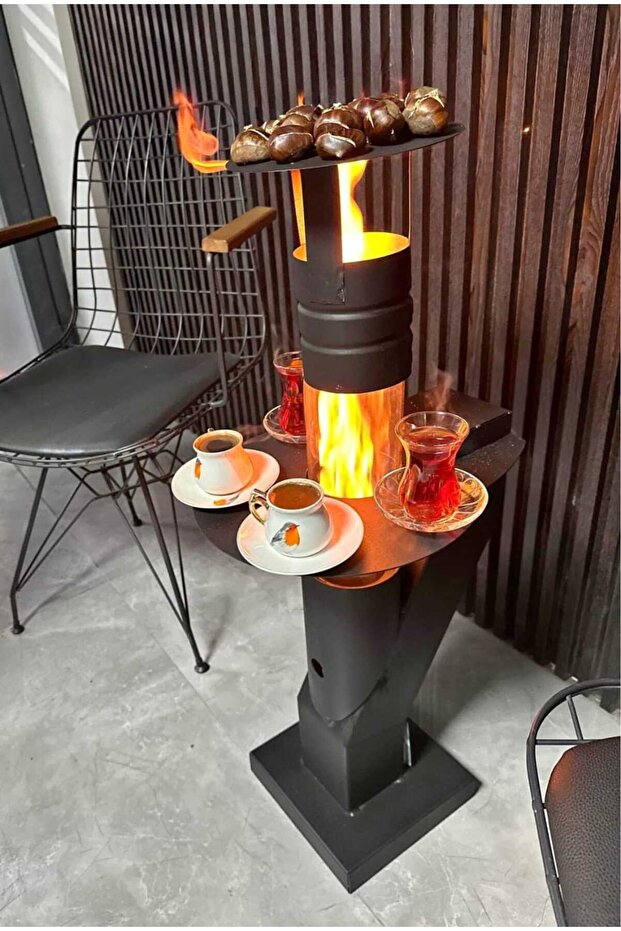Tastech FÜZE TİPİ PELET SOBASI CAM SOBA ROKET SOBA BAHÇE CAM BALKON KIŞ ...