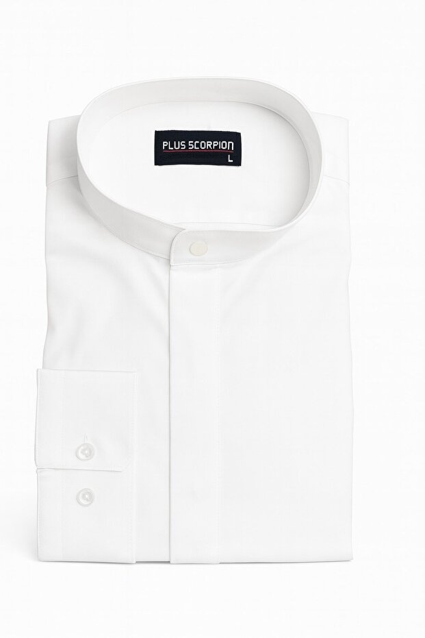 Plus Scorpion Men's Hakim Collar Slim Fit Shirt – Stylish, Modern, Long ...