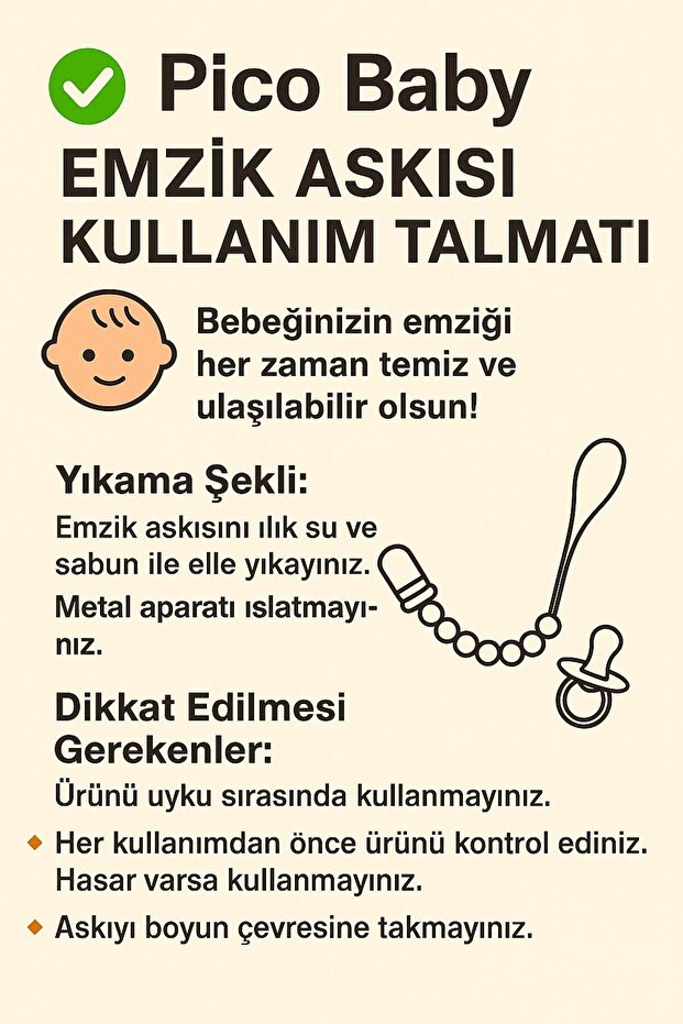 Pico Baby Emzik Askısı - Emzik Zinciri - Emzik Tutacağı 3'lü Set ...