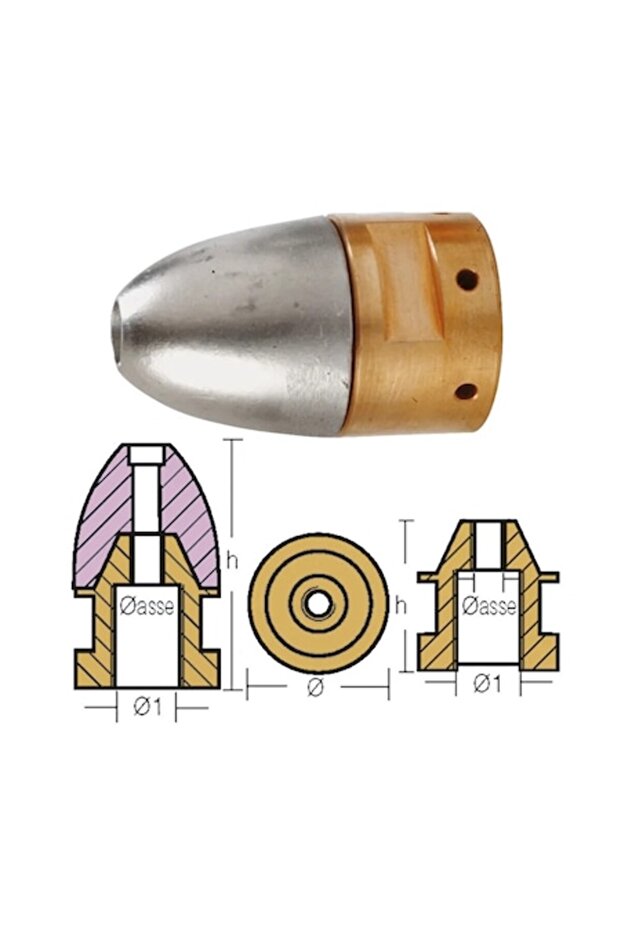 GFN Conical Zinc Anodes, Rod Diameter 20-30 mm, Outer Diameter 38 mm ...
