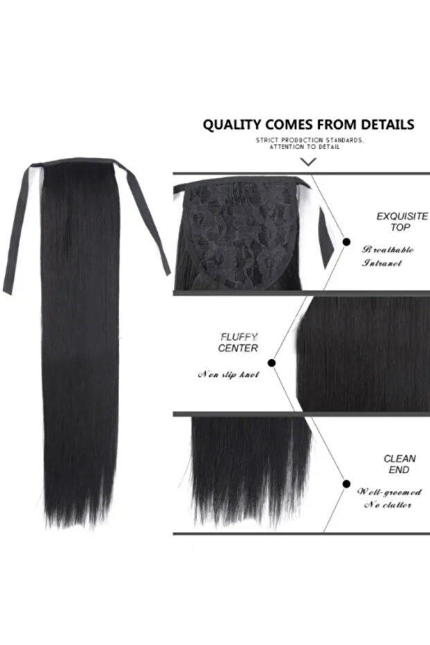 Muchmy Clip-On Ponytail Hair Extension Realistic Long Volume Womens ...