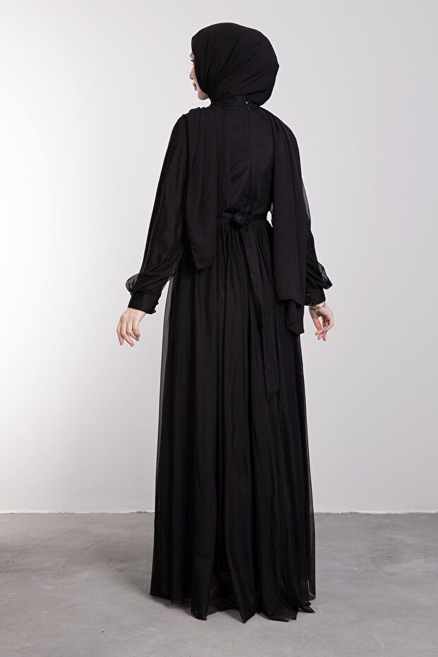 Lamia Giyim Minimalist Sıralı Piliseli Elbise Siyah - Fiyatı, Yorumları