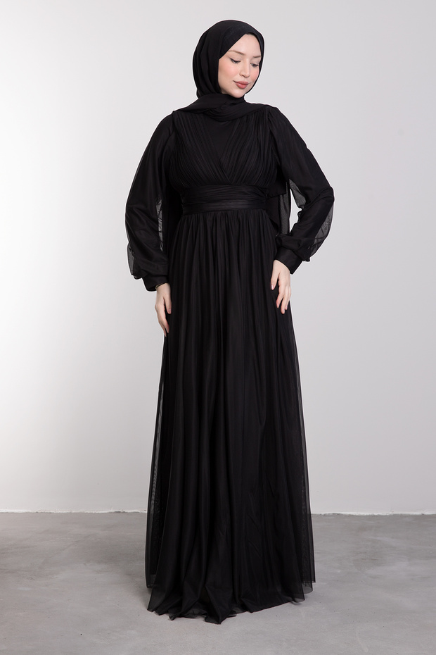 Lamia Giyim Minimalist Sıralı Piliseli Elbise Siyah - Fiyatı, Yorumları