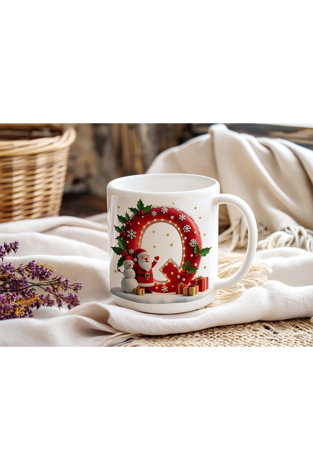 Beramussa Q Baş Harf Yılbaşı Kupa Bardak – Noel Temalı Işıklı Santa ve ...