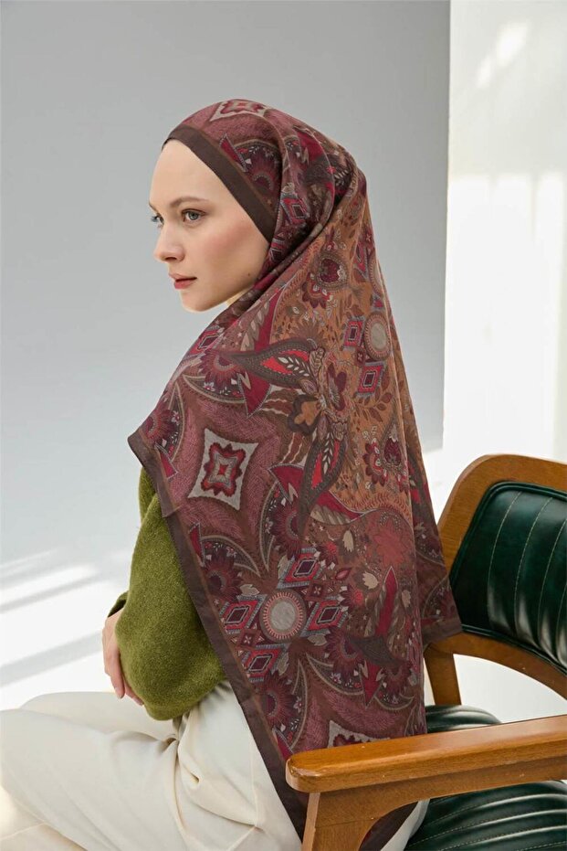 Silk Home Κασκόλ Βισκόζη Velora Bitter Brown Four Seasons 90x90- Trendyol