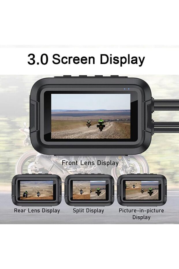 Coverzone Çift Ön-Arka Motosiklet Kamerası – 1080P, 150° Geniş Açı ...