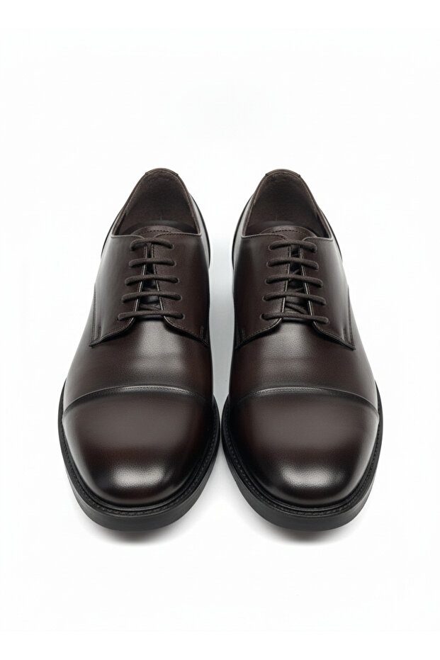 shot night Genuine Leather Laced Classic Shoes- Trendyol