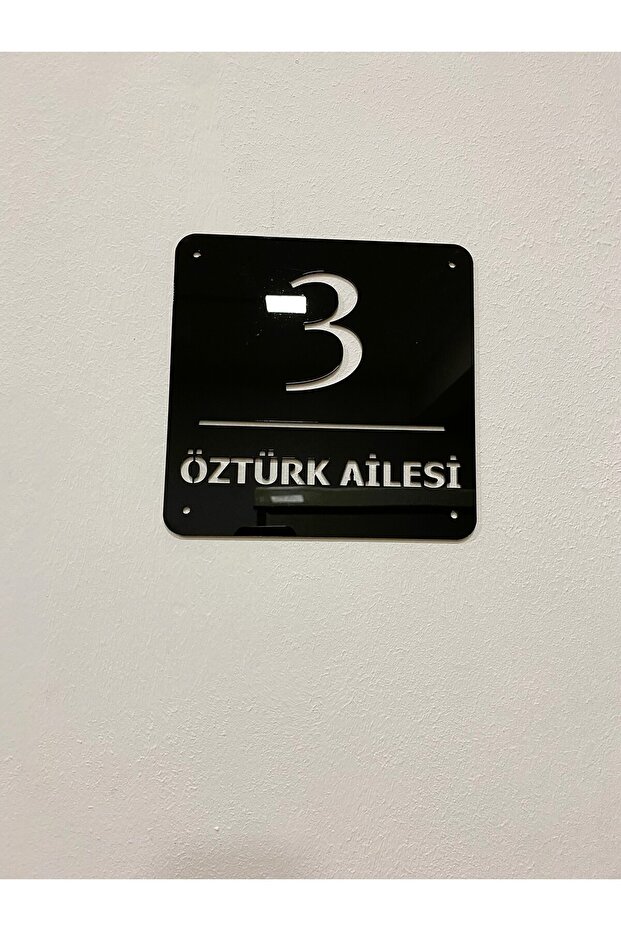 hazer case KİŞİYE ÖZEL SİYAH&GOLD PLEKSİ+MDF AİLE İSMİ VE KAPI NUMARASI ...