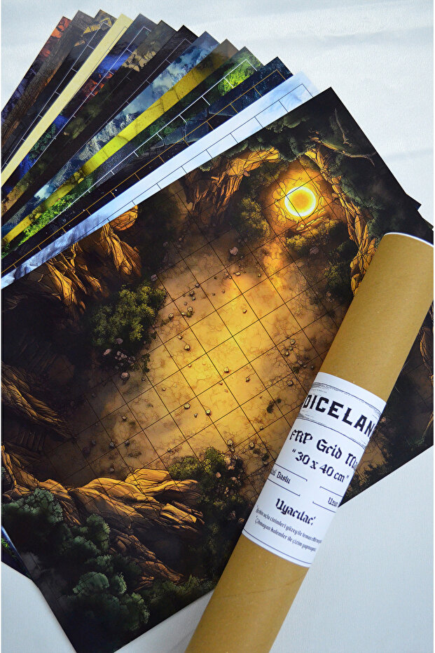 DiceLand Arena - Tepe A3 Çift Taraflı Grid Map TTRPG Battle Map Kutu ...