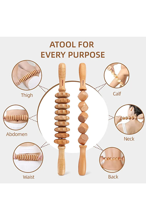 Leon Lifestyle Leon Home Wooden Massage Tool Set, 6 Pieces for Soft ...