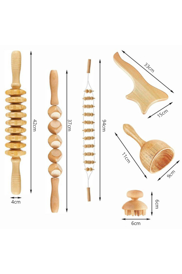 Leon Lifestyle Leon Home Wooden Massage Tool Set, 6 Pieces for Soft ...
