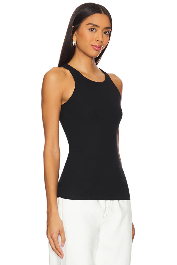 MetuCA Top negru pentru femei, cu guler halter, care îmbrățișează ...