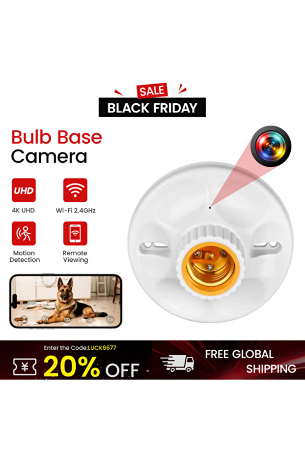 Ultimate happiness E27 5MP WiFi 1080P HD bulb-shaped camera, night ...