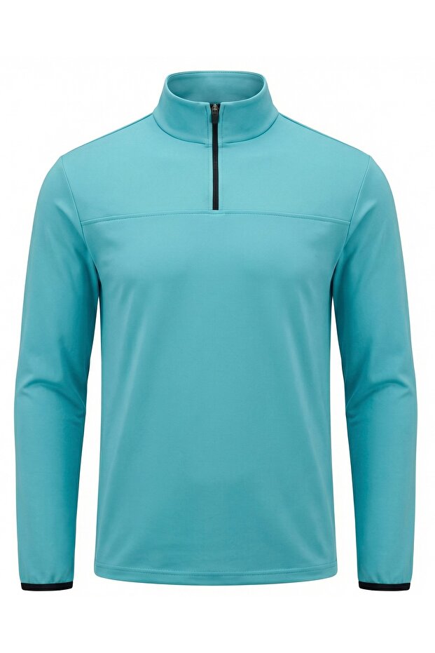 CLAW UP WORK KIDS HALF ZIP SCUBA SWEAT |TURQUOISE (Slim Fit Yarım ...
