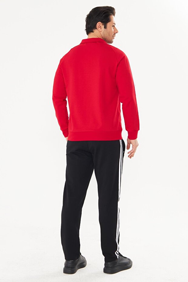 TRENDHİLL Men's Cotton Tracksuit Set Red 201550-K- Trendyol