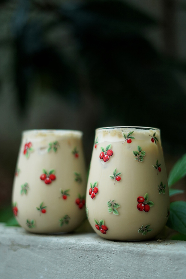 Caga Home CAGA PİNTEREST Yılbaşı Kokina Desenli 4 Parça Bardak ve ...