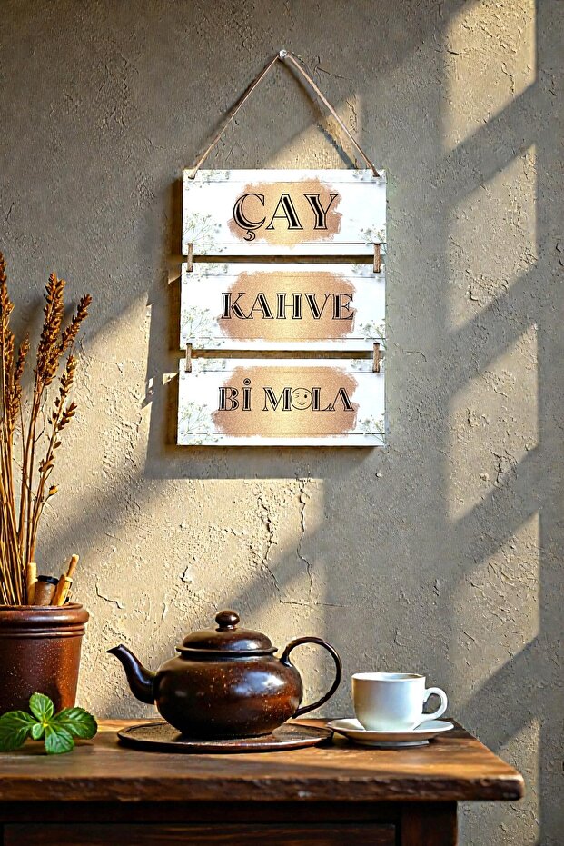 Nod Çay Kahve Mola MDF Ahşap Duvar Tablosu – Cafe, Restoran, Mutfak ...