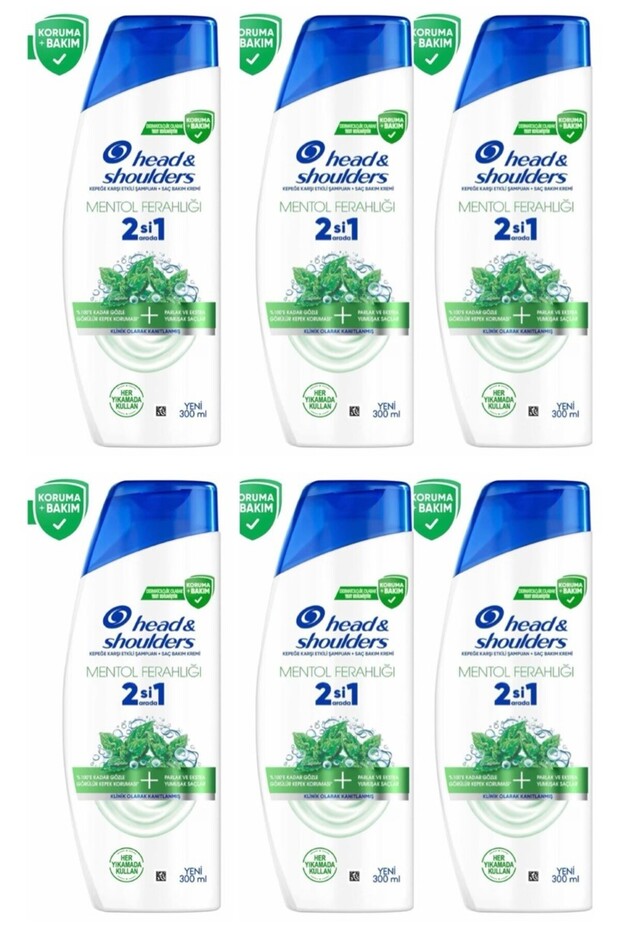 Head & Shoulders 2si1 Arada Kepek Karşıtı Şampuan Mentol x 6 Adet ...