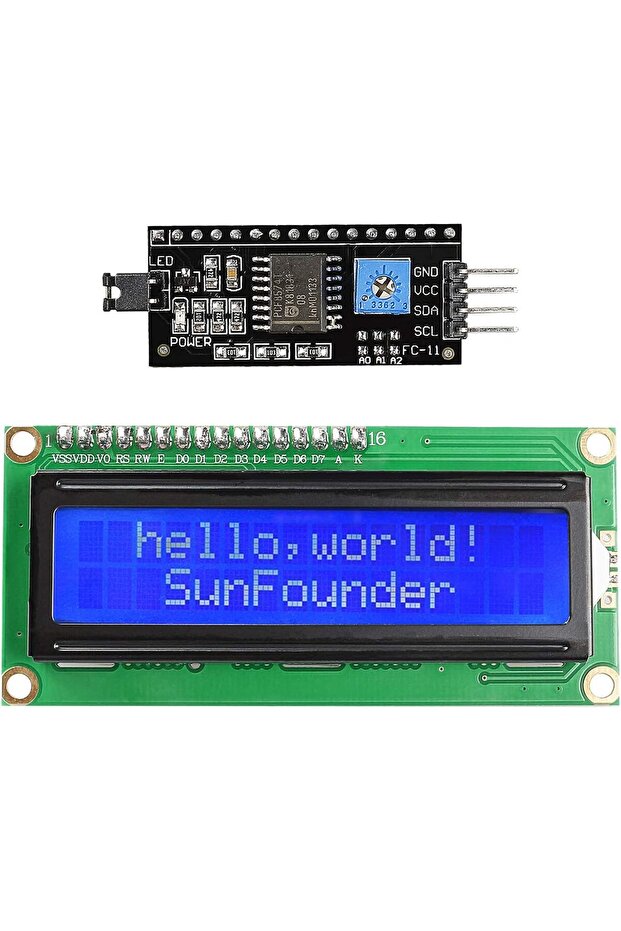 SUNFOUNDER I2C/IIC/TWI 16x2 LCD Display Module Compatible with Arduino ...