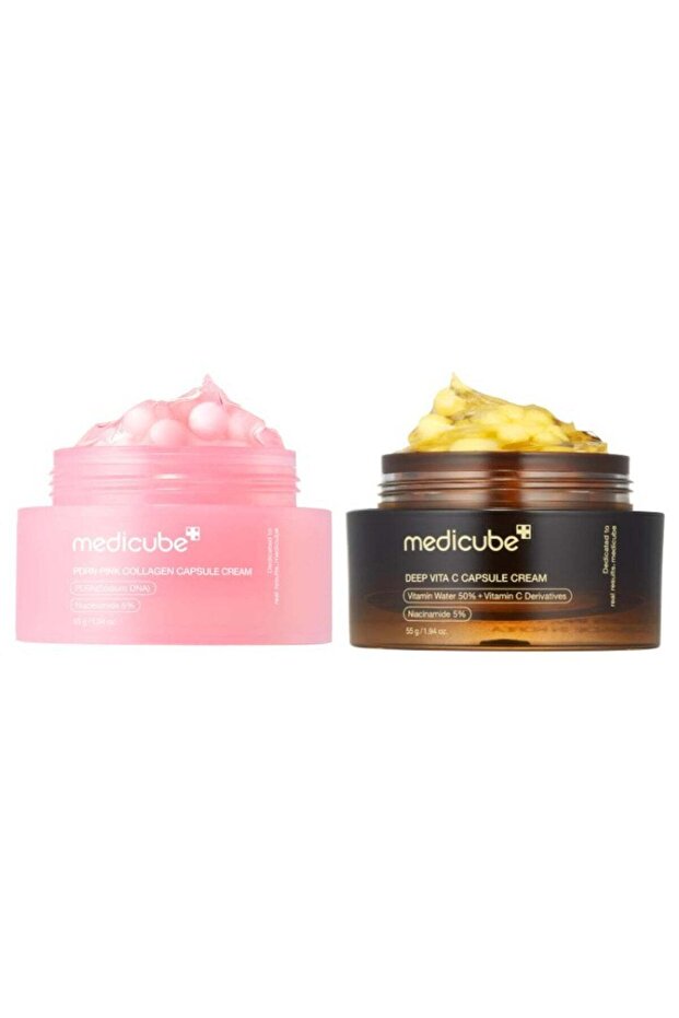 Medicube PDRN Pink Collagen Capsule Cream 55g + Deep Vita C Capsule ...