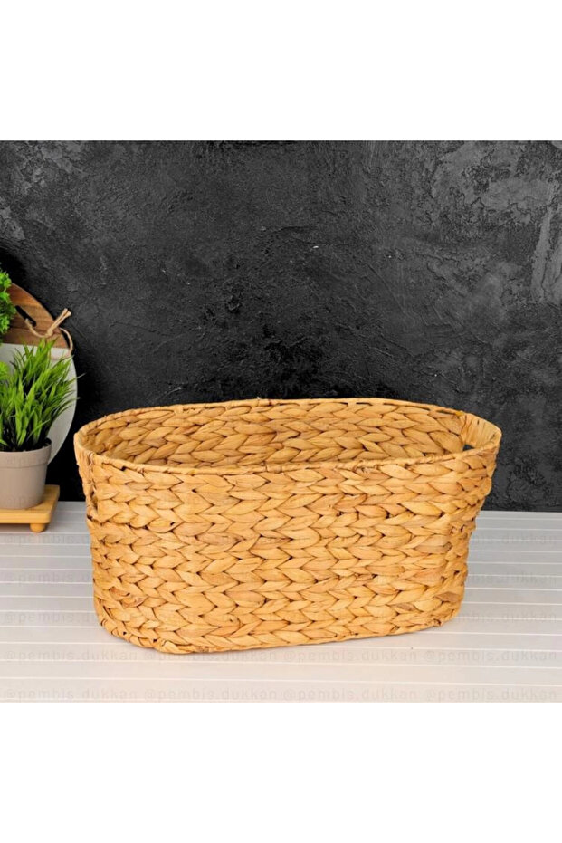 MİEN MEN SF17014-O Oval Orta Boy Hasır Sepet 49x22 cm - Fiyatı, Yorumları