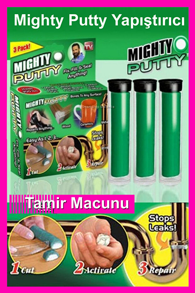Bundera Mighty Putty Yapıştırıcı Macun Cam Ahşap Seramik Su Borusu ...