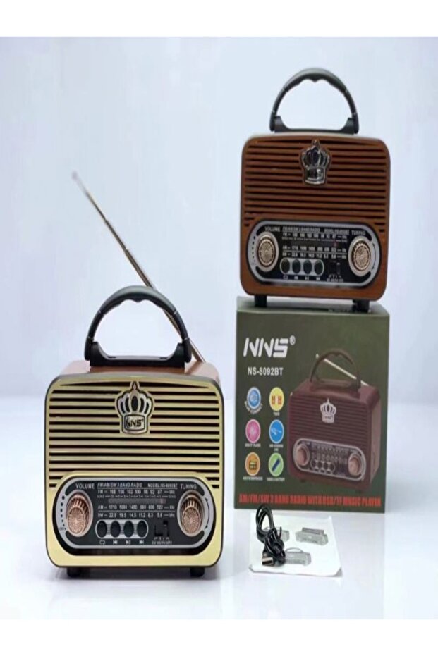 NNS Classic Vintage Retro Radio FM AM Band Rechargeable Radio With Mp3 ...
