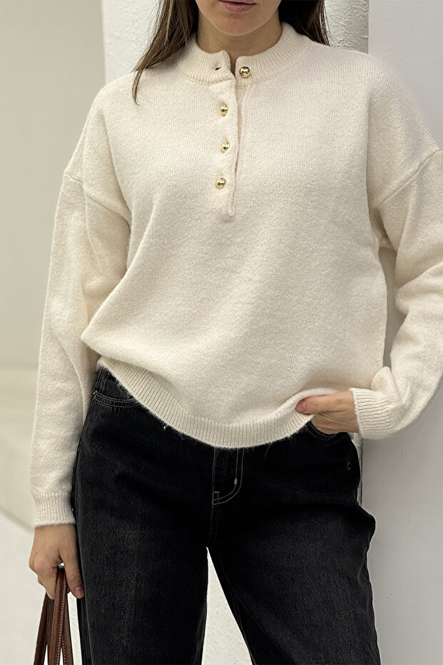 Act Pepicino Kids&Boutique Krem Gold Düğme Detay Kazak 251128 - Fiyatı ...