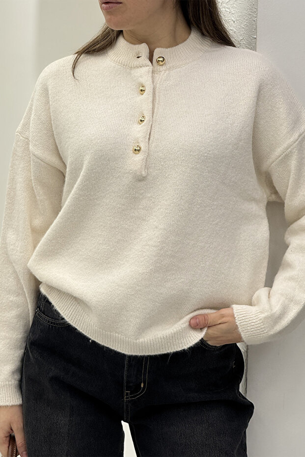 Act Pepicino Kids&Boutique Krem Gold Düğme Detay Kazak 251128 - Fiyatı ...