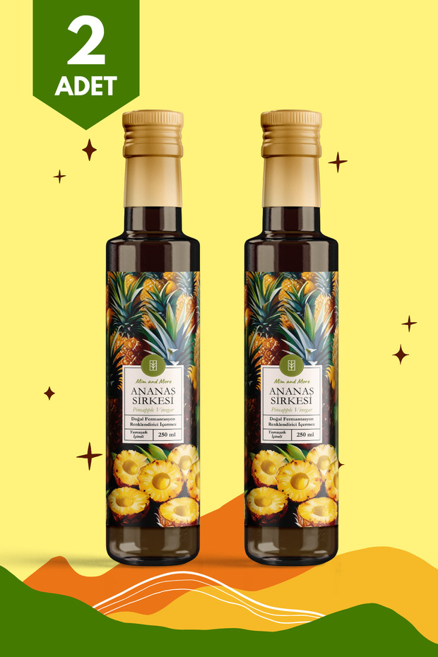 Mim and More Ananas Sirkesi 2'li Set – Doğal Fermantasyon, %100 Doğal ...