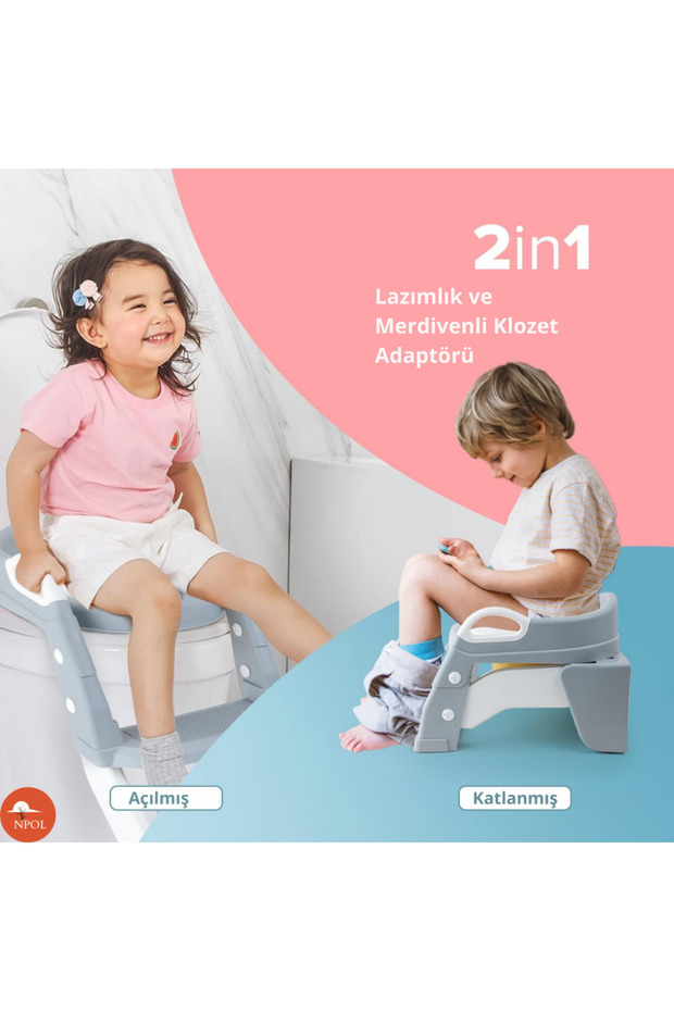 NPOL Latrina Çocuk Tuvaleti Lazımlık, Tuvalet Adaptörü , Merdivenli ...